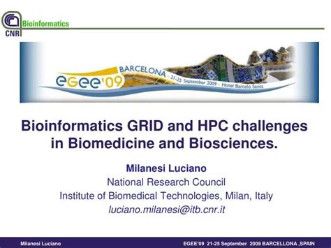 ppt bioinformatics grid and hpc challenges in biomedicine and biosciences powerpoint