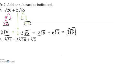 add subtract and multiplying radicals youtube
