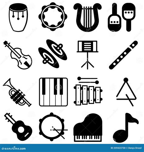 Conjunto De Vectores De Iconos De Orquesta Colección De Símbolos De