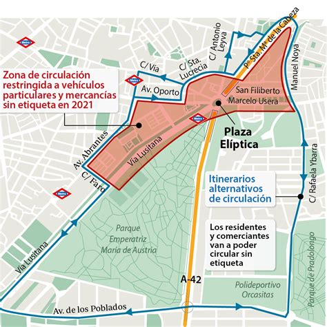 Zona de Bajas Emisiones ZBE de Plaza Elíptica Madrid actualizado 2024