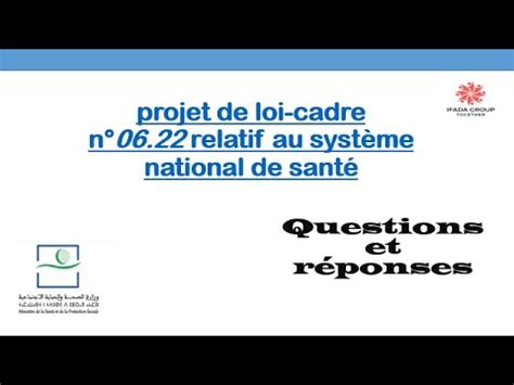 QCM Projet de loi cadre n06 22 relatif au système national de santé