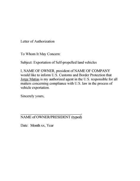 To Whom It May Concern Authorization Letter Collection Letter Images