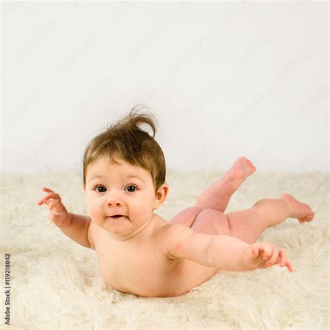Adorable Baby Girl Naked Stock Photo Adobe Stock