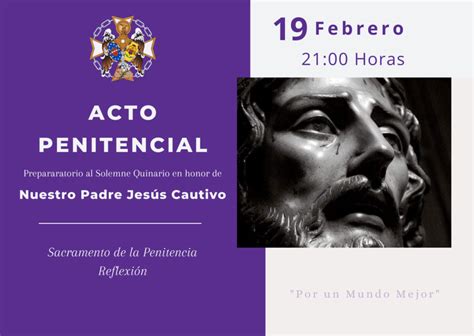 Acto Penitencial preparatorio al Solemne Quinario de Ntro Padre Jesús