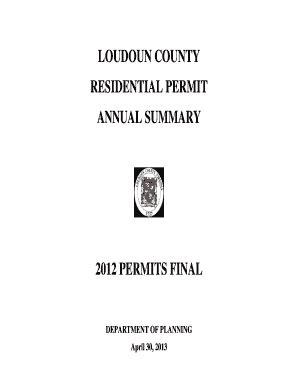 Fillable Online Loudoun Residential Building Permits Annual Summary
