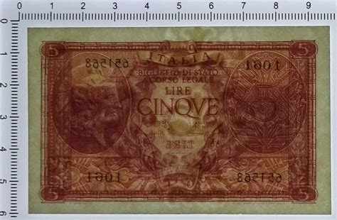 Lire Biglietto Stato Atena Luogotenenza Umberto Cavallaro