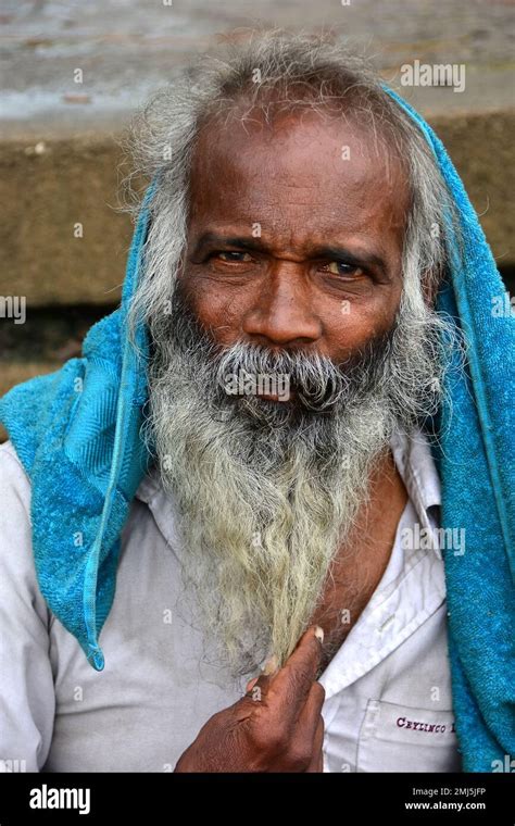 Old Bearded Sri Lankan Man Kandy City Central Province Sr Lanka