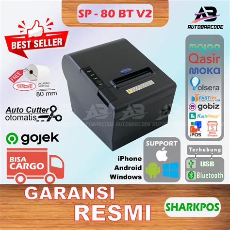 Jual Printer Kasir Bluetooth Sharkpos SP80 Autocutter Kertas Thermal