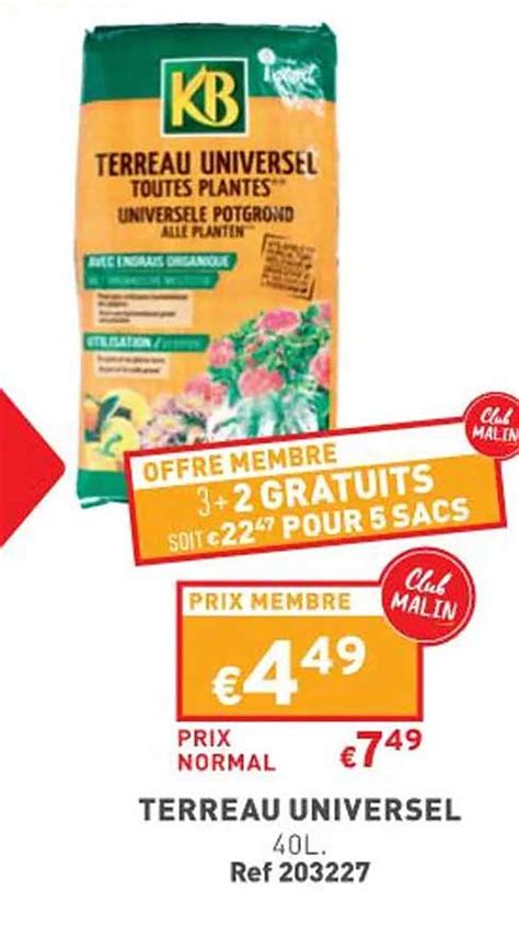 Promo Terreau Universel Kb Chez Trafic Icatalogue Fr