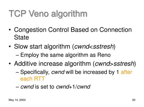 ppt tcp veno tcp enhancement for transmission over wireless access networks powerpoint