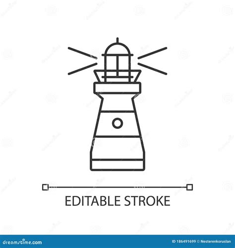 Icono Lineal Perfecto De Píxel Ligero Ilustración del Vector