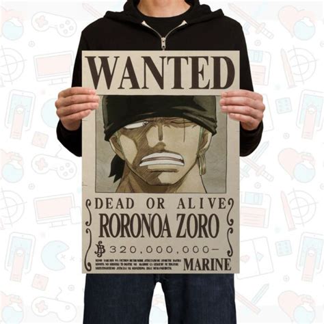 Poster One Piece Roronoa Zoro Wanted Tuneo