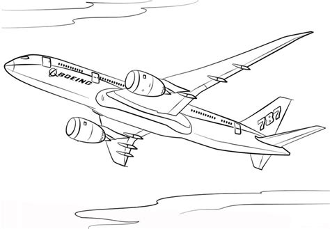 Ausmalbilder Boeing zum ausdrucken kostenlos für Kinder und Erwachsene
