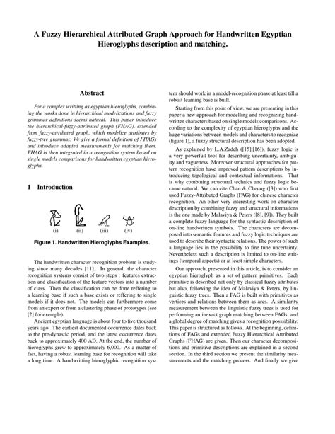 pdf a fuzzy hierarchical attributed graph approach for handwritten egyptian hieroglyphs