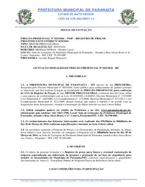 Preenchível Disponível de ATA de Registro de Preos do tipo MENOR PREO