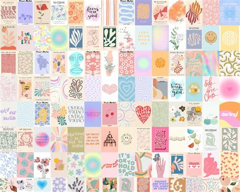 118 Danish Pastel Aesthetic Wall Collage Kit Danish Pastel Etsy Australia