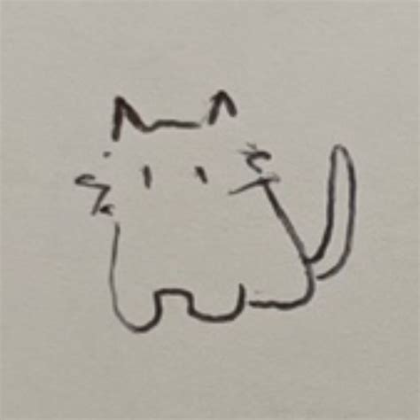 A Drawing Of A Cat With Its Eyes Closed