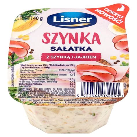 Lisner Sałatka z szynką i jajkiem 140 g Zakupy online z dostawą do