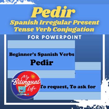 Pedir Spanish Irregular Present Tense Verb Conjugation For PowerPoint