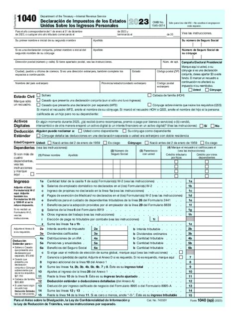 Completable En L Nea Form Sp U S Individual Income Tax