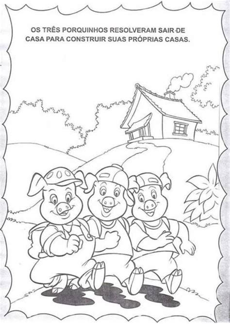57 Desenhos dos Três Porquinhos para Imprimir e Colorir em Casa