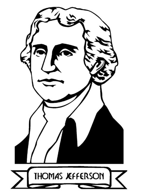 Print President Thomas Jefferson Coloring Page Free Printable