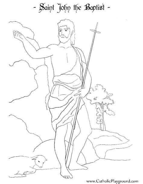 Saint John The Baptist Coloring Page Catholic Playground
