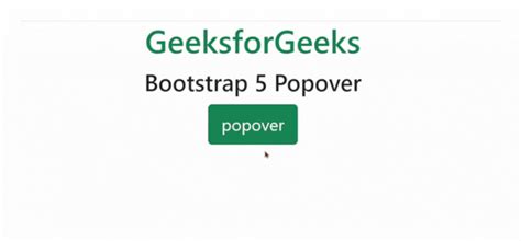Bootstrap Popovers Options Geeksforgeeks