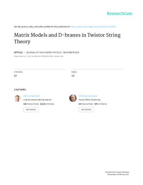 pdf matrix models and d branes in twistor string theory christian saemann