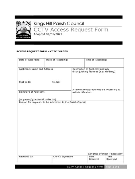 Fillable Online CCTV Access Request Form Fax Email Print PdfFiller