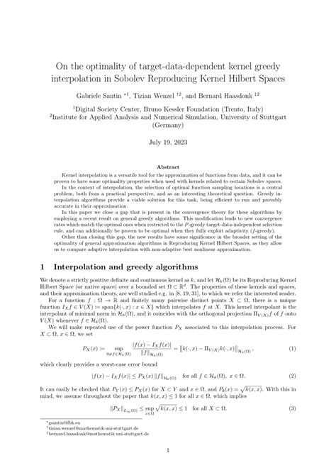 pdf on the optimality of target data dependent kernel greedy interpolation in sobolev