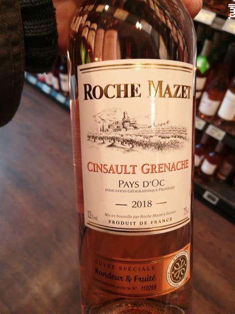 Roche Mazet Cinsault Grenache 2018 Vin De Pays D oc vin Rosé Languedoc