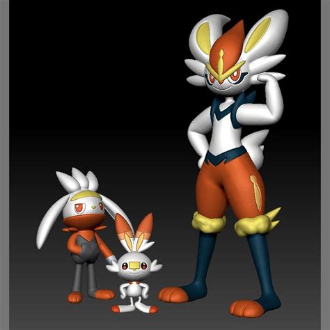 STL File Pokemon Scorbunny Raboot Cinderace 3D Printer Design To