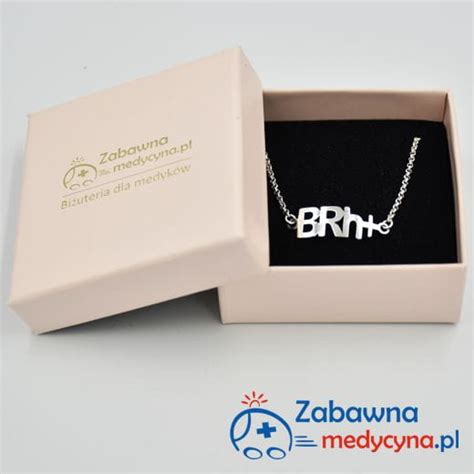 Grupa krwi B RH plus bransoletka z grupą krwi ze srebra 925 Zabawna