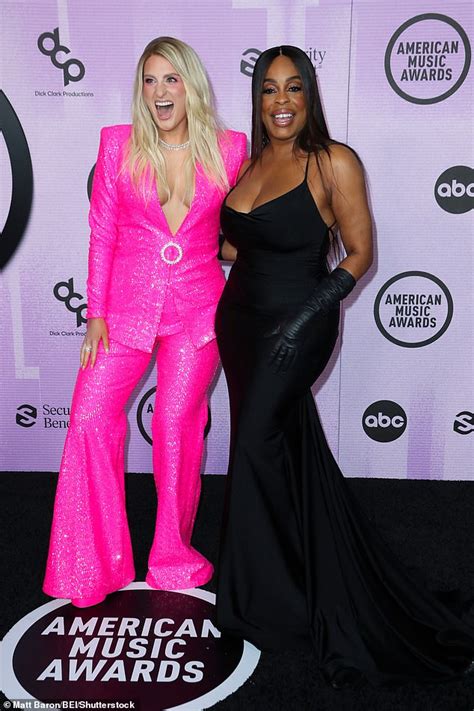 Meghan Trainor Wows In Plunging Hot Pink Pantsuit At The American Music