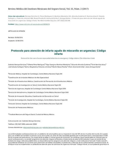 Protocolo para Atención de Infarto Agudo de Miocardio en Urgencias