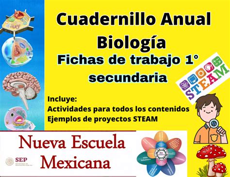 Cuadernillo Anual NEM Nueva Escuela Mexicana Biología 1 Secundaria