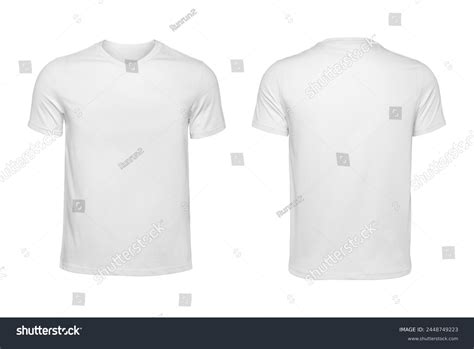 Blank V Neck Shirt Mock Template Front Stock Illustration 2448749223