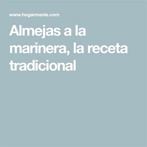 Almejas a la marinera de Karlos Arguiñano Receita