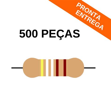 Kit 500 peças Resistor 4K99 1 1 4W CR25 Resistor Achei Componentes