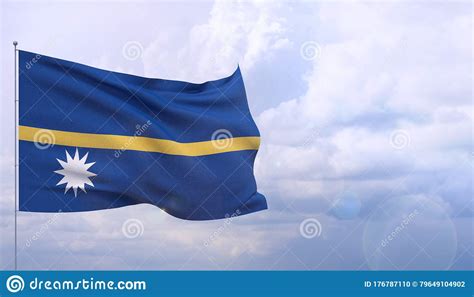 Winken Verlagerung Flaggen Der Weltflagge Von Abbildung Naurus 3d
