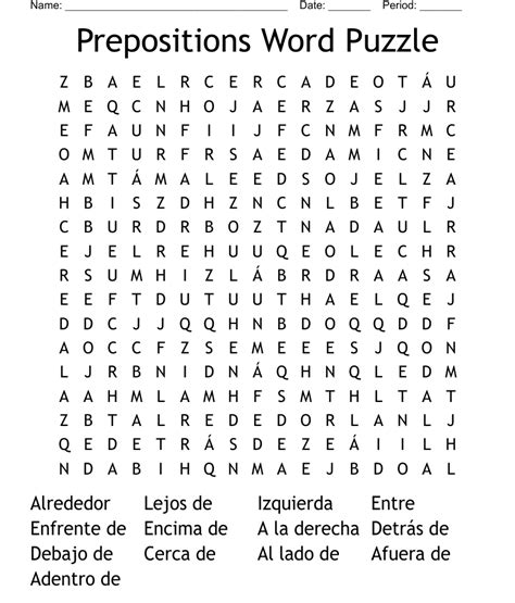 English Unite Preposition Word Search Puzzle Images And Photos Finder