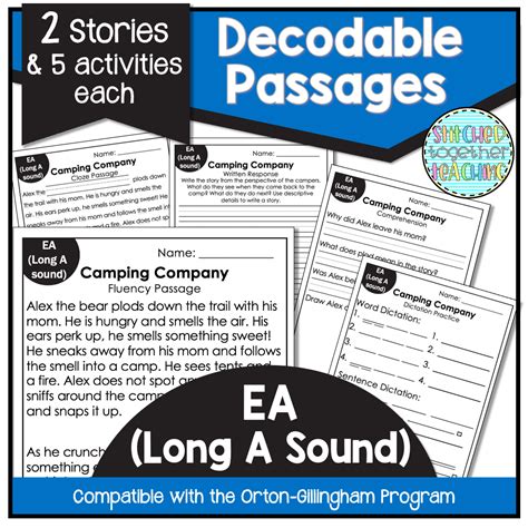 Decodable Reading Passages EA Long A Orton Gillingham And Science Of