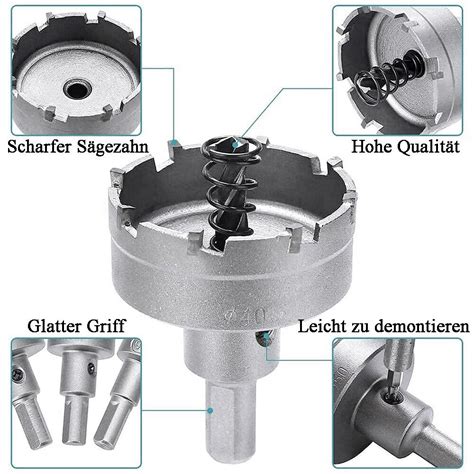 Lochsäge Hartmetall HM Bohrkrone Kreisschneider für Edelstahl 16 50 mm