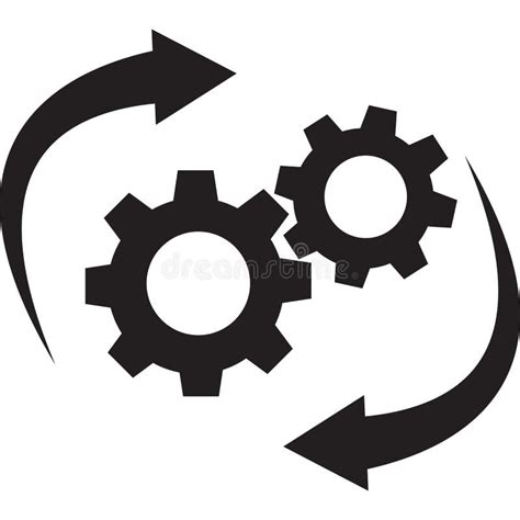 Process Symbol On White Background Four Step Cycle Arrow Sign Stock