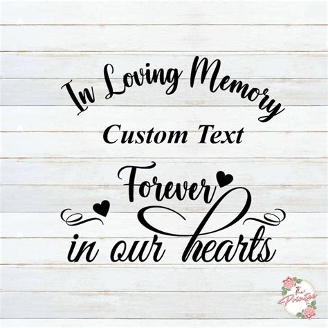 In Loving Memory SVG Forever In Our Hearts SVG RIP Svg Rest Etsy