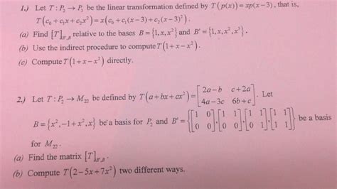solved let t p2 rightarrow p3 be the linear transformation