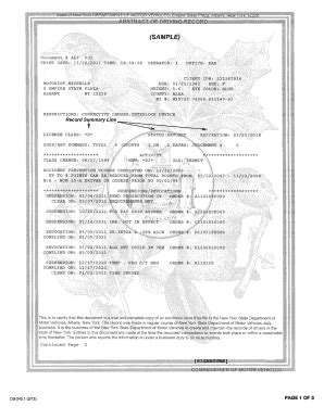 Fillable Online Abstract Of Driving Record Driving Record Fax Email