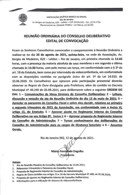 Reuni O Ordin Ria Do Conselho Deliberativo Aabb Rio Revista
