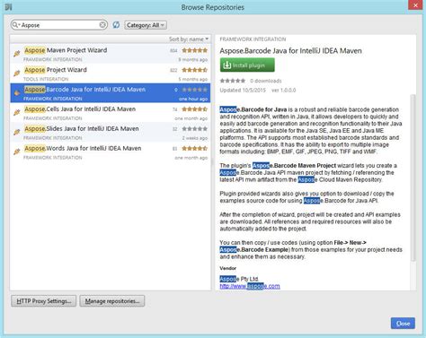 Installing And Using Aspose BarCode For IntelliJ IDEA Maven Documentation